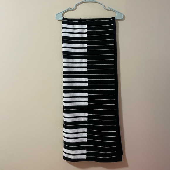 rhythm house | Accessories | Elegant Black And White Piano Key Scarf ...